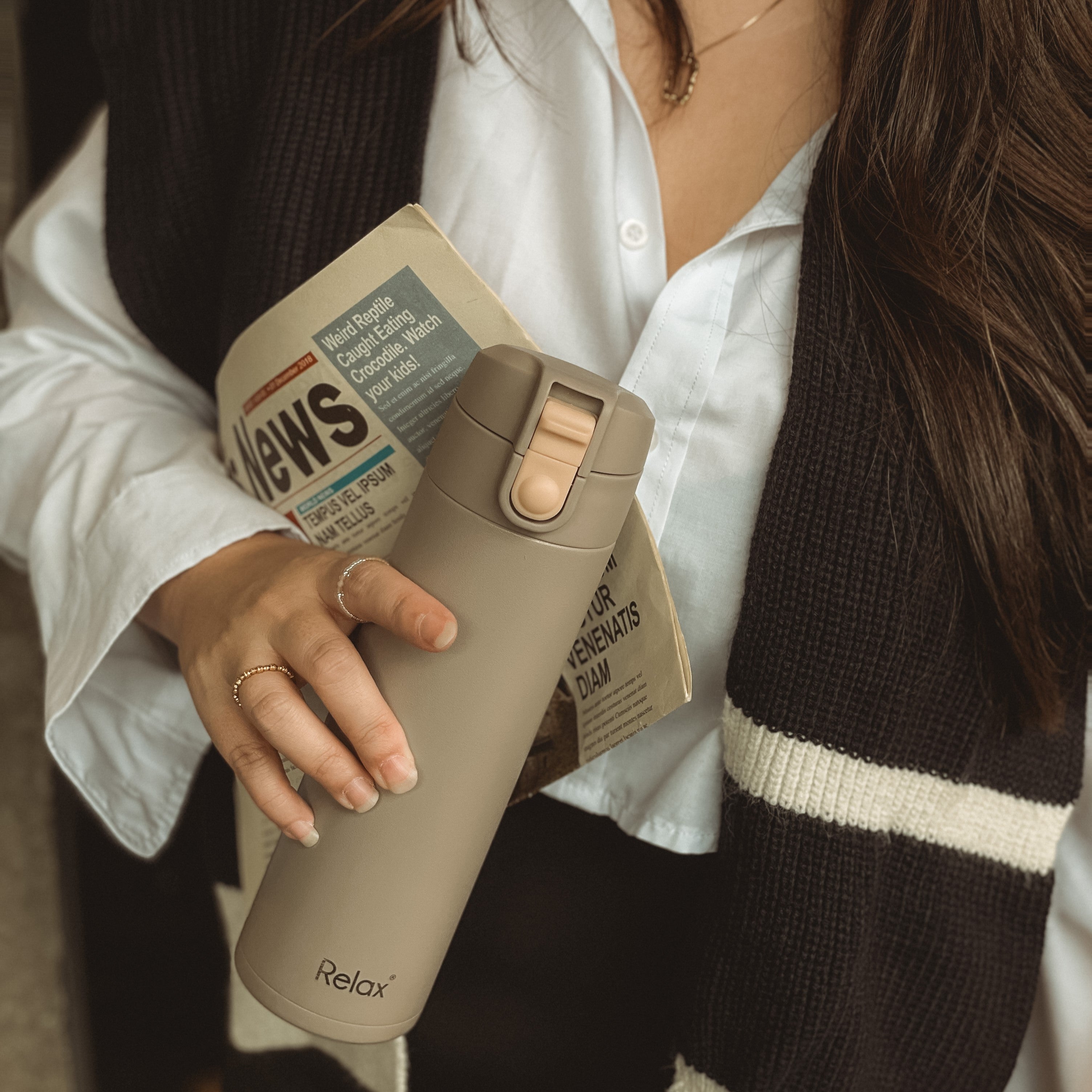 RELAX 450ML LISSE STAINLESS STEEL THERMAL FLASK - DOVE – Relaxbottles